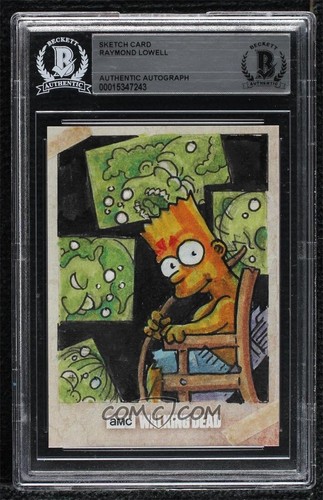2018 TOPPS THE WALKING DEAD BART SIMPSON THE SIMPSONS SKETCH CARD 1/1 ...