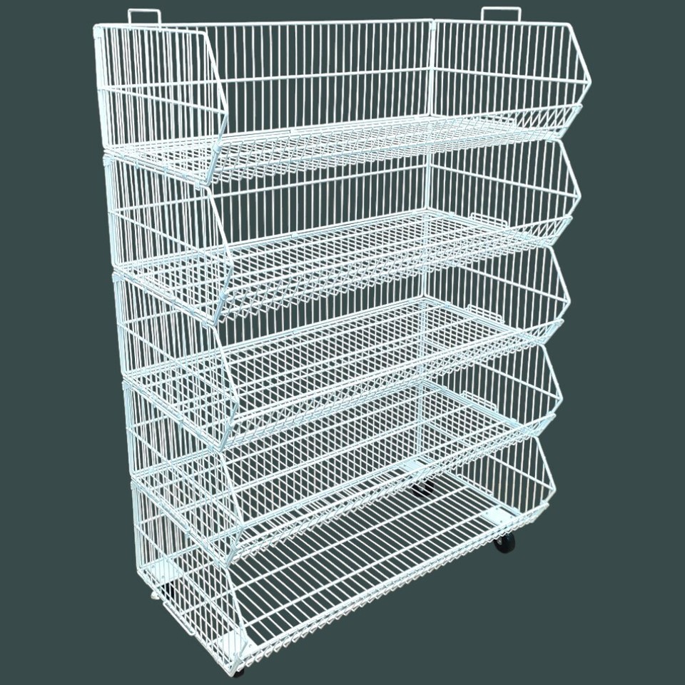 Retail Shop Supermarkets Stacking Shopping Baskets Metal Plastic Retail ...
