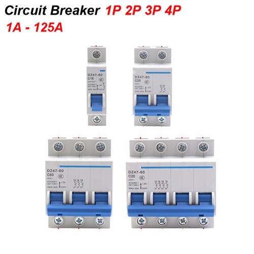 AC Circuit Breaker Solar Fuse MCB Double Pole1P 2P 3P 4P1A 2A 3A 4A 6A ...