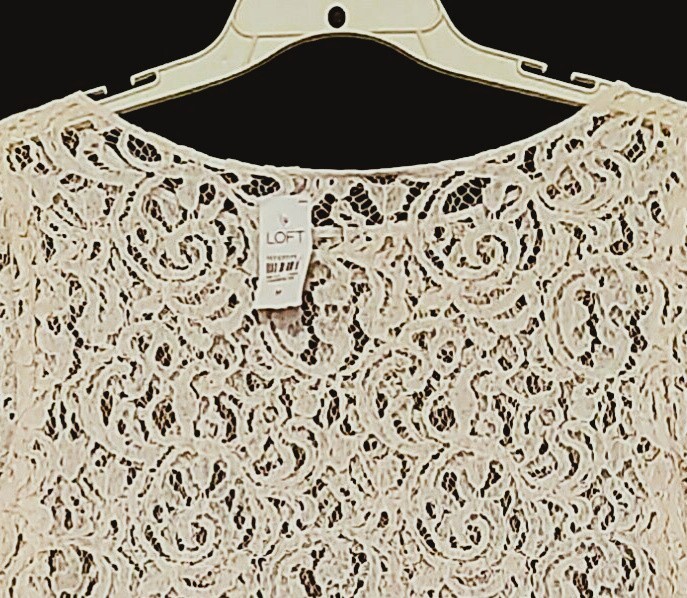 NWT LOFT Medium (8/10) Natural Overall Lace Cover Top | eBay