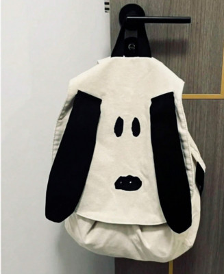 Peanuts Snoopy Drawstring Backpack Snoopy Face Design Slouchy Hobo Book ...