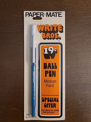 Vintage Paper Mate Write Bros Ball Pen, Blue, Medium Point | eBay