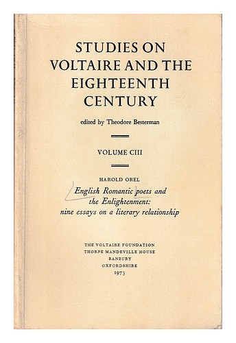 BESTERMAN, THEODORE (1904-1976) Studies on Voltaire and the eighteenth century / | eBay