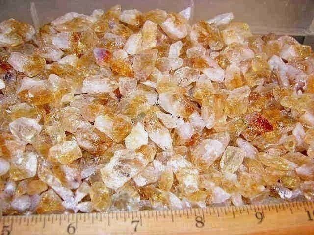 Citrine crystal mine rough mixed grade Brazil 1/4-1 inch 2 pound lots ...