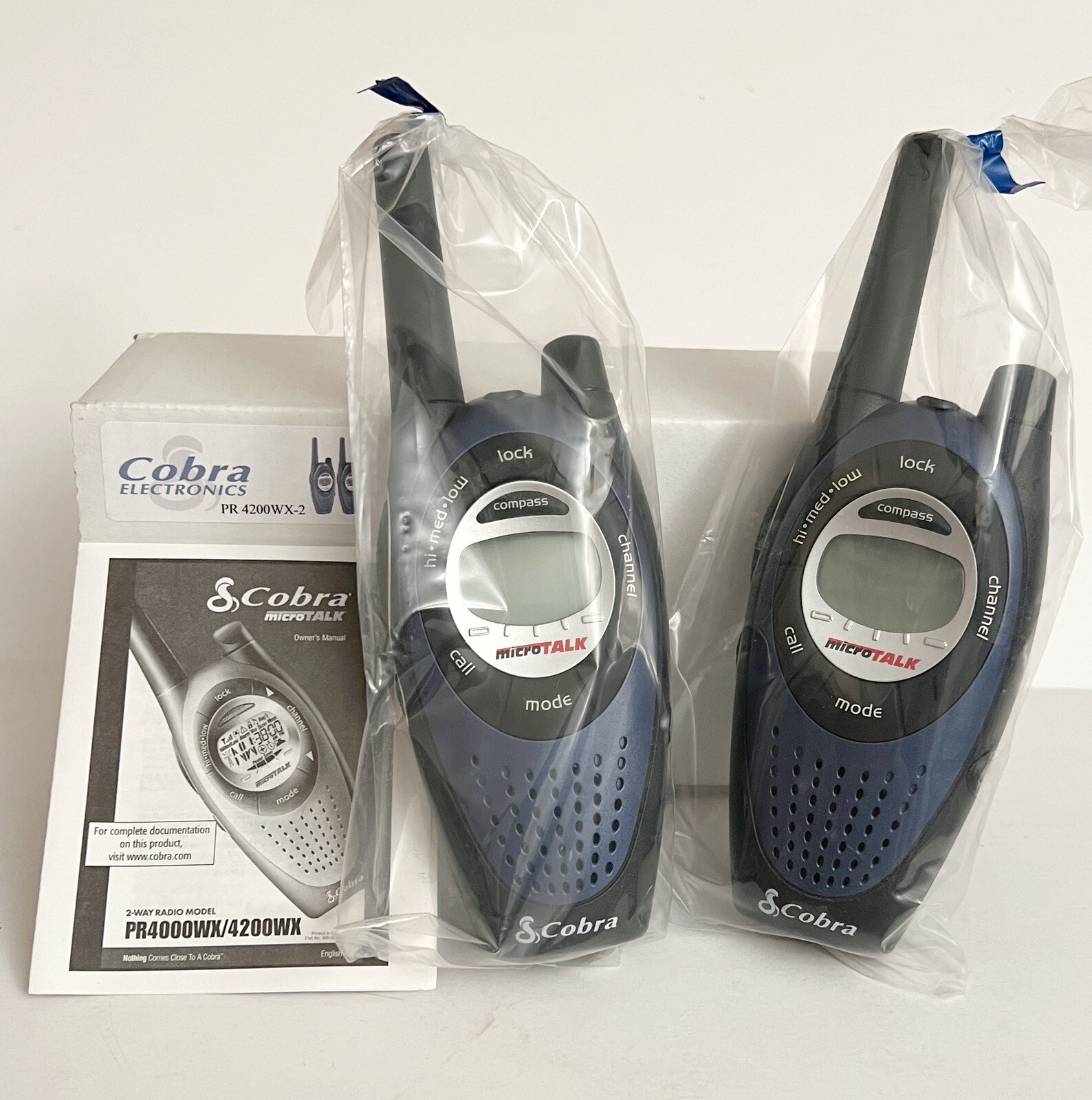 Refurbished Cobra pR 4200wx-2 18 mile range Two Way Radios FRS/GMRS 22 ...