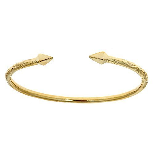 10K Yellow Gold West Indian Bangle w. Pyramid Ends 8" & 17 g (MADE IN ...