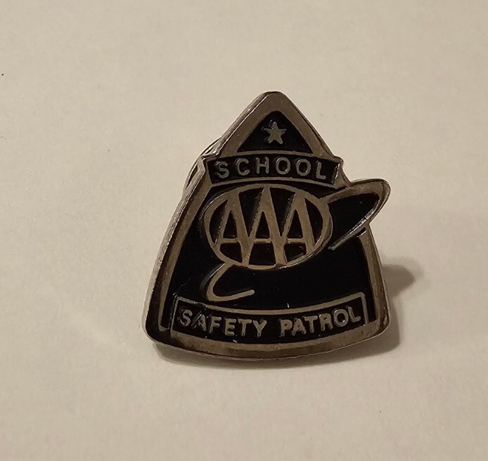 Vintage AAA School Safety Patrol Black Silver Tone Metal Badge Pin | eBay