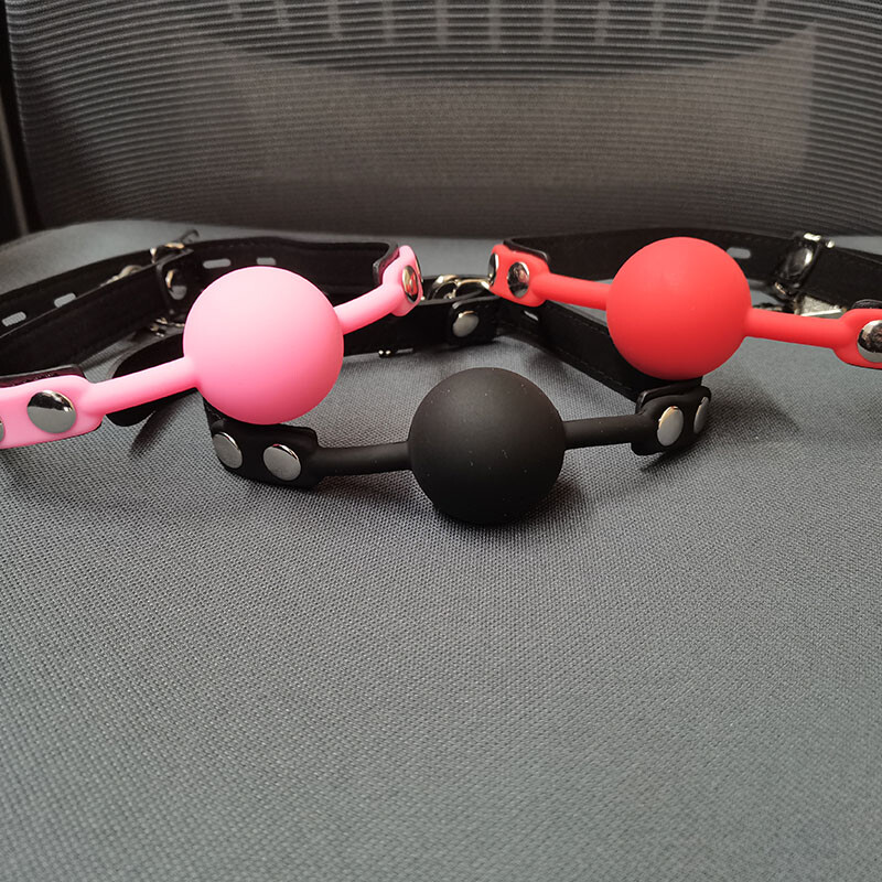 Silicone Ball Open Mouth Gag Oral Bondage Harness Lock Belt Black/Pink ...