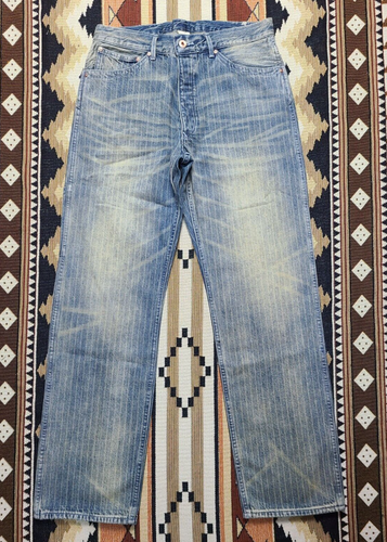Double RL RRL Ralph Lauren Indigo Striped Railroad Wabash Distressed ...
