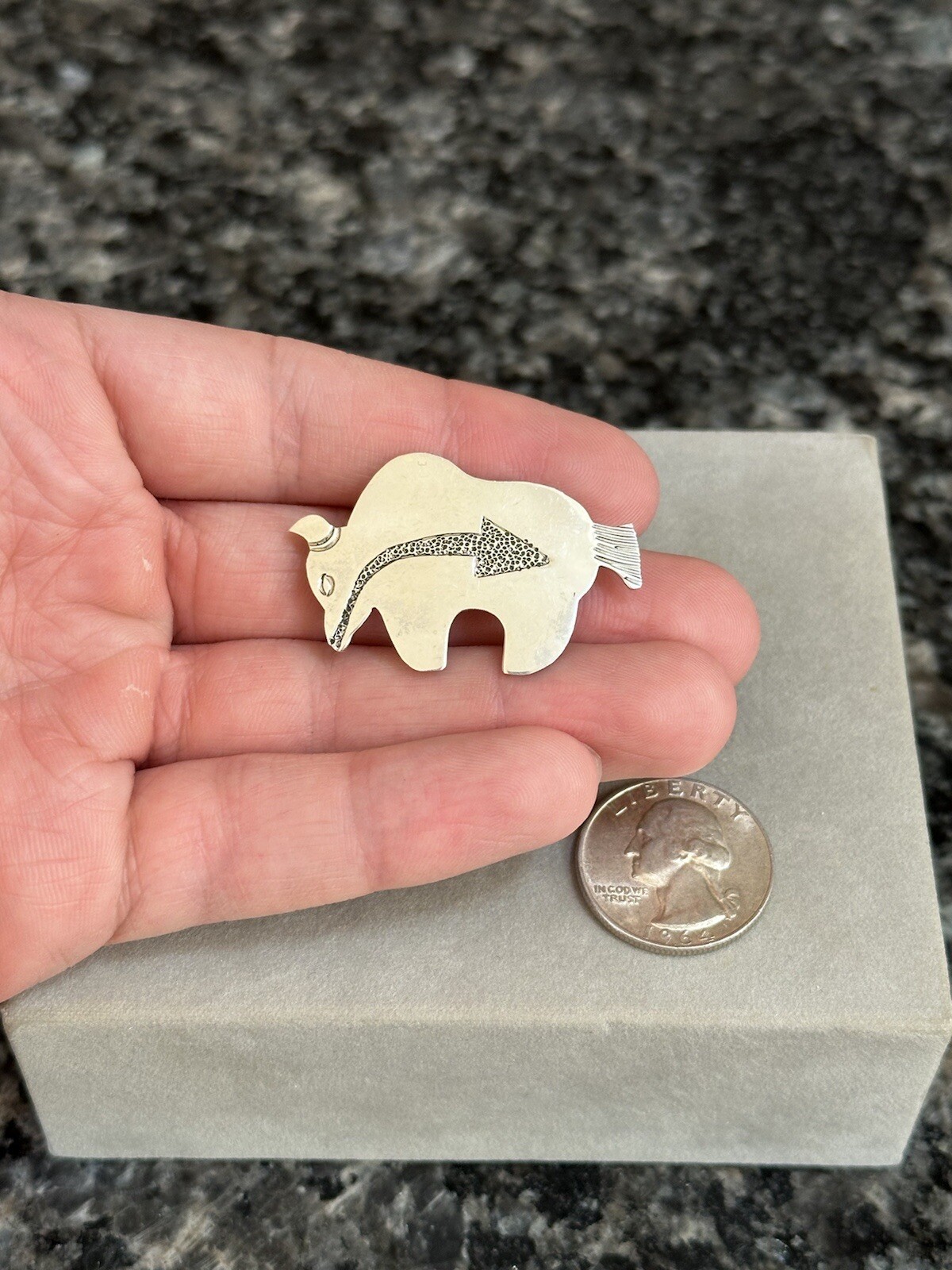 Vintage CP Southwest Buffalo Bison Native American Sterling Silver ...