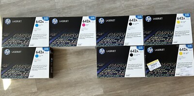 NEW Sealed Genuine HP LaserJet 642A Black, Cyan, Magenta and Yellow for ...