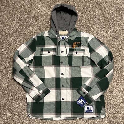 Florida A&M Rattlers FAMU Starter Green Flannel Sherpa Lined Jacket Men ...