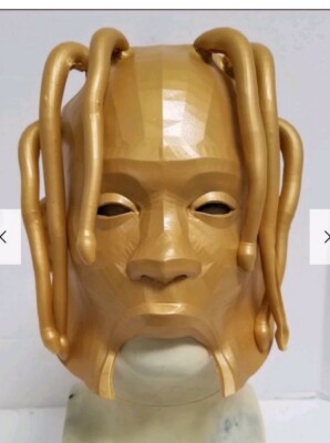 Travis Scott Mask Astroworld gold merch mask 2018. 100% authentic ...