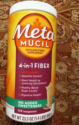 Metamucil Fiber Supplement Original Smooth Powder no added sweetner 23 ...