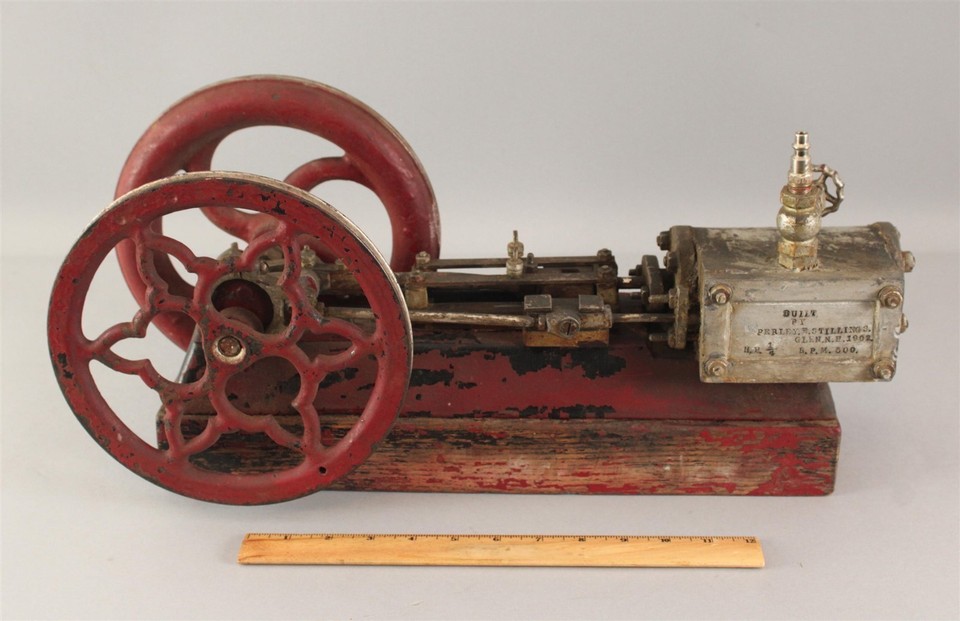 1902 Antique Perley E. Stillings Cast Iron Steam Engine Working ...