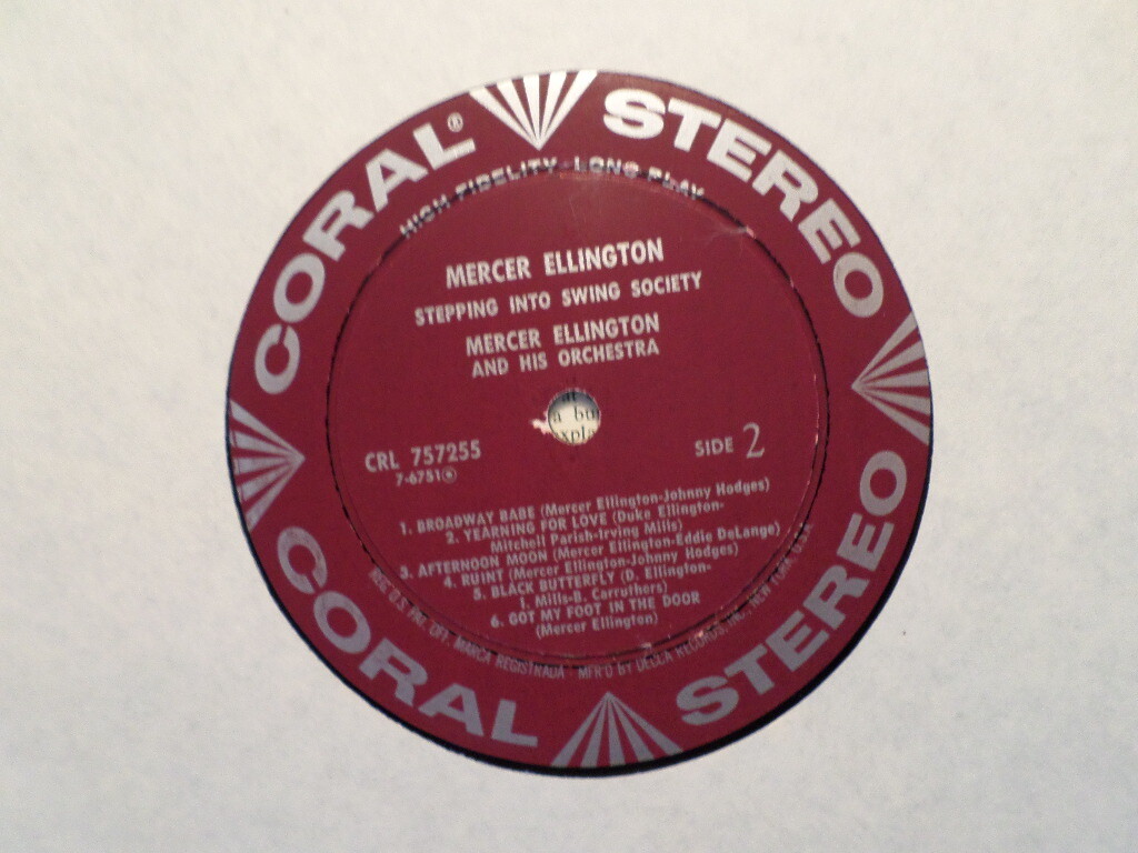 CORAL LP RECORD /MERCER ELLINGTON/DUKE ELLINGTON/STEPPING INTO SWING ...