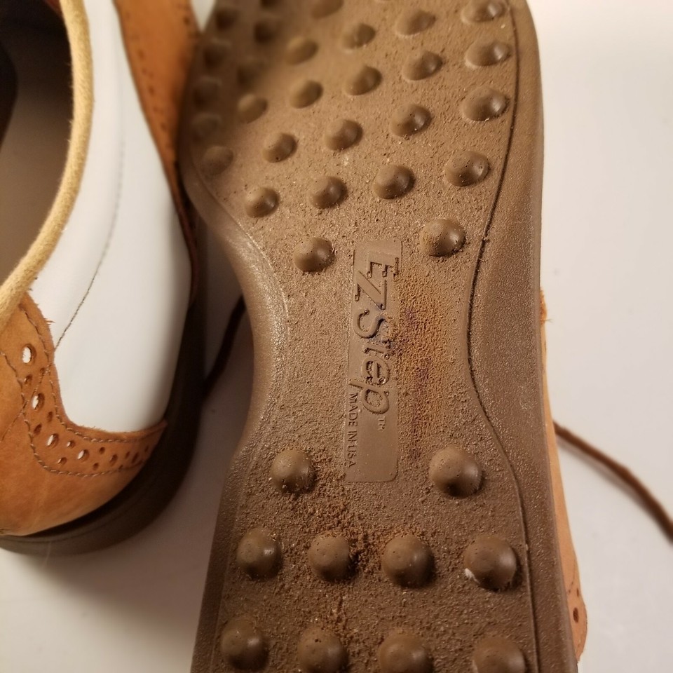 EZ STEP Women's Golf Shoes Size 8 N Pre- Owned White/Brown Leather Lace ...