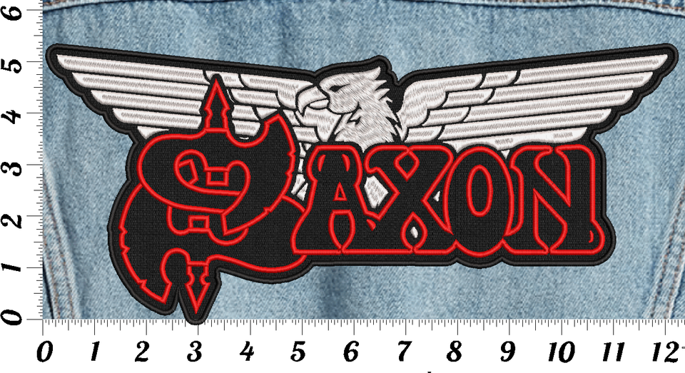 Saxon Back Patch Embroidered Saxon Eagle Logo High-quality Patch USA ...