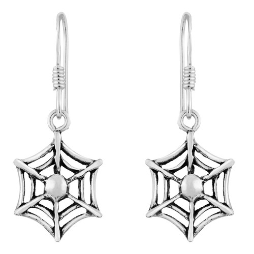 Edgy Spider Cobweb Spooky Sterling Silver Dangle Earrings | eBay