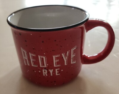 Red Eye Rye Whiskey Ceramic Coffee Mug Glass Splatter Red NEW | eBay