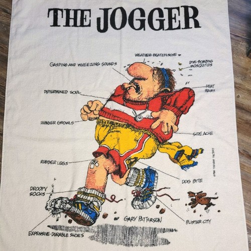 Gary Patterson Cartoonist Oversized Beach Towel VTG 80s THE JOGGER ...