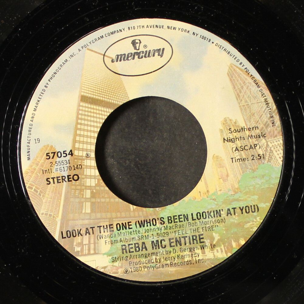 REBA MCENTIRE: look at the one / today all over again MERCURY 7" Single ...