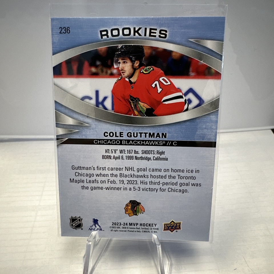 Cole Guttman #236 Chicago Blackhawks NHL 2023 UD Rookie NM-MINT | eBay