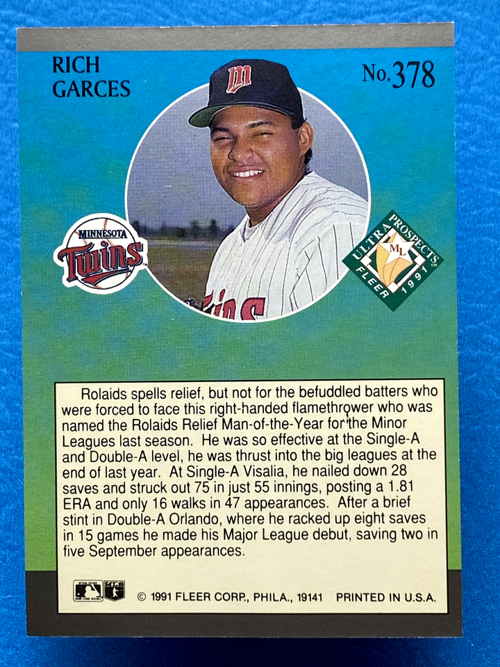 1991 Fleer Ultra Rich Garces #378 | eBay