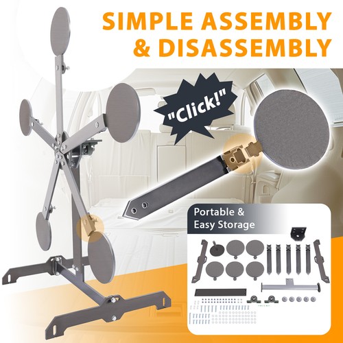 Portable Metal Target Stand Steel Shooting Target 8" Paddles Steel Anti ...