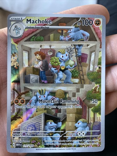 Pokémon TCG Machoke Scarlet & Violet-151 177/165 Holo Illustration Rare ...