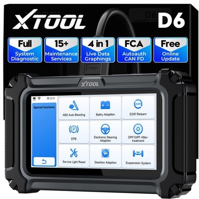 XTOOL D6 Car OBD2 Scanner Auto Full System Diagnostic Code Reader Scan ...