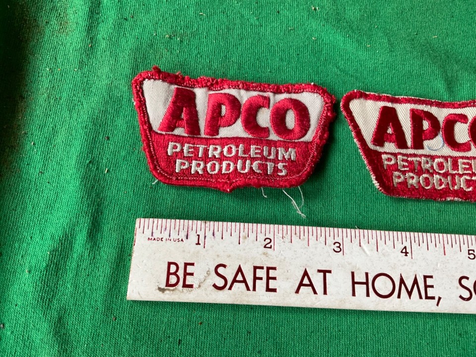 Vintage Lot Of 3 Patches APCO Petroleum Products Gas & Oil Sew On Cap ...