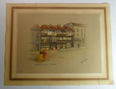 VINTAGE PRINT THE RED LION INN VICTORIAN COLCHESTER ENGLAND CLYDE COLE ...