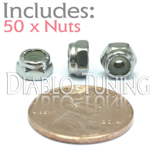 #4-40 NM - Qty 50 - Nylon Insert Hex Lock Nut SAE UNC - A2 Stainless ...