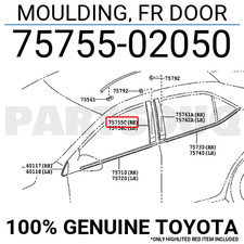 7575126010 Genuine Toyota MOULDING FR DOOR 75751-26010 for sale online ...