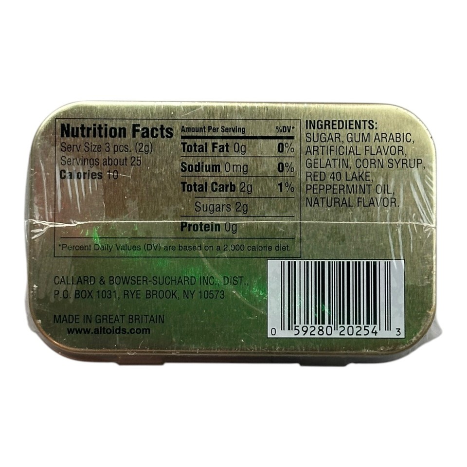 (1) Sealed Altoids CINNAMON Tin Callard & Bowser Great Britain Craft ...