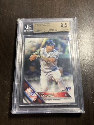 Gary Sanchez TOPPS CHROME ROOKIE CARD BECKETT 9.5 GEM MINT MLB 2016 T11 ...
