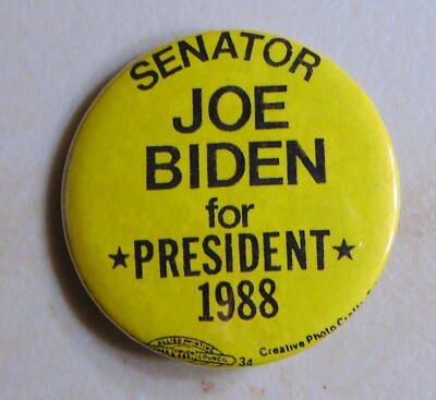 Joe Biden 1988 campaign pin button political | eBay