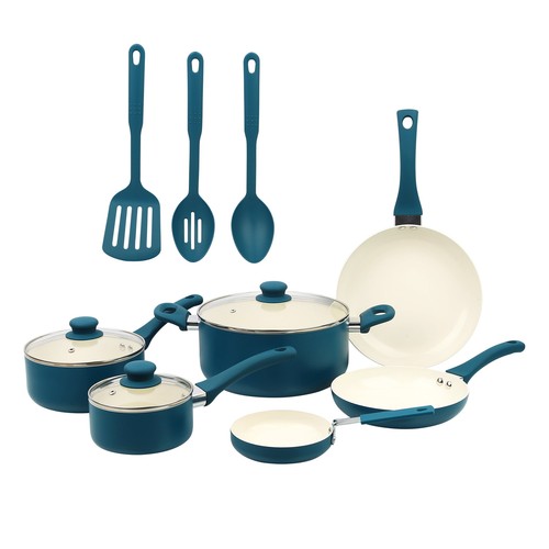 Mainstays Ceramic Aluminum 12 Pieces Cookware Set Corsair Nonstick | eBay