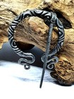Snake Shawl Pin Viking Brooch Cloak Clasp Norse Medieval Penannular ...