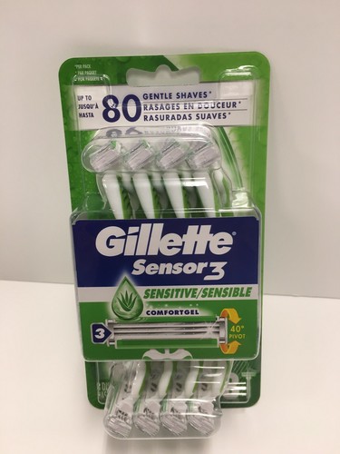 Gillette Sensor 3 Sensitive/sensible 8 DISPOSABLE RAZORS | eBay