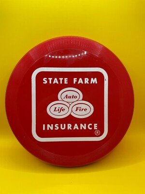 Vintage State Farm Red Plastic Frisbee - 9.5" wide x 1.25" deep | eBay