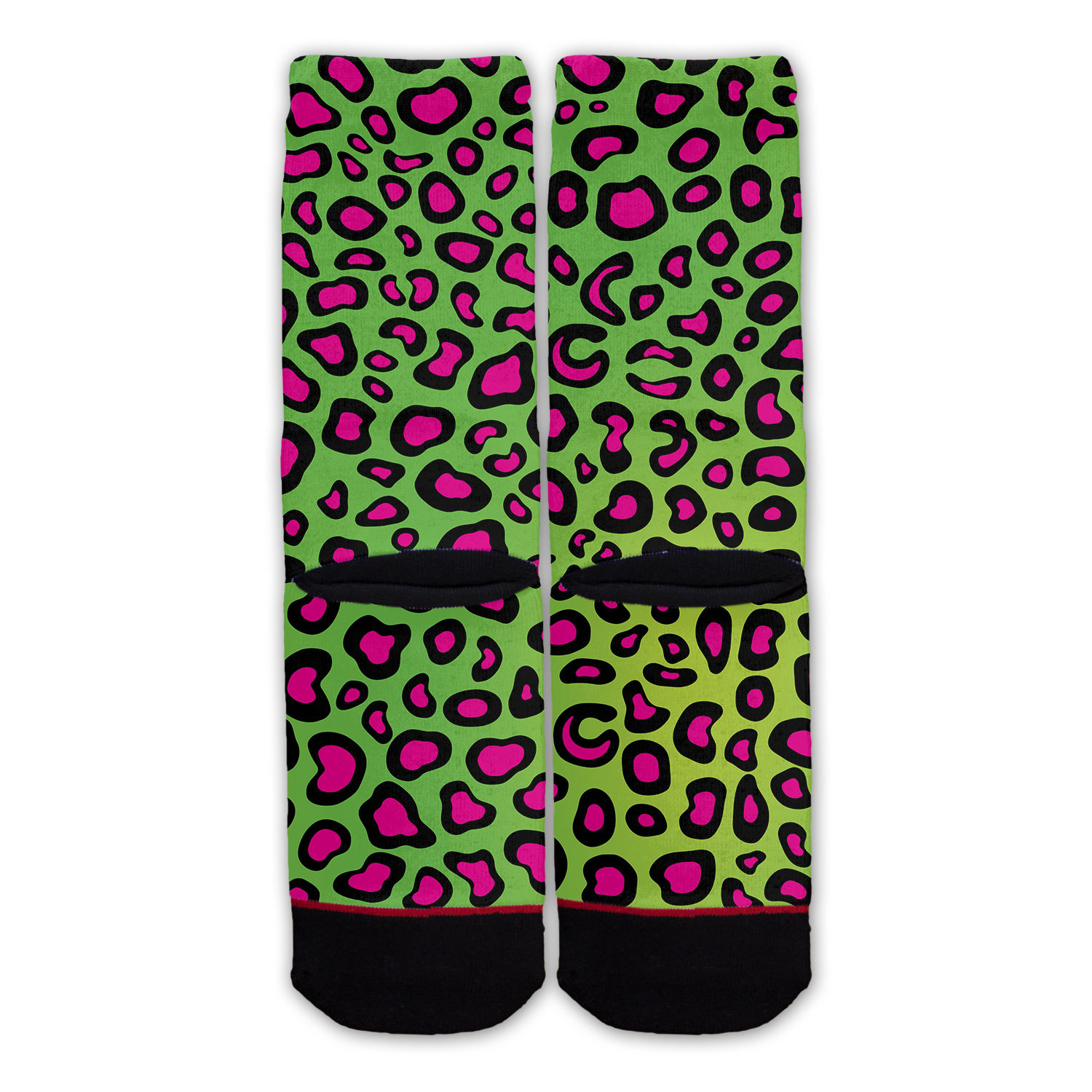 Function - Neon Leopard Print Subllimated Sock leopard print socks ...