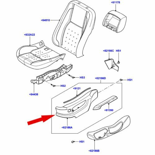 2003-2006 LAND ROVER Range Rover L322 Seat Cushion Valance Right ...