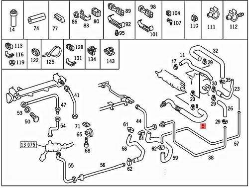 Genuine MERCEDES A208 C208 S202 W202 C-CLASS W202 Fuel hose 2024702475 ...