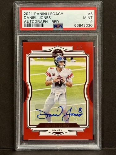 2021 Panini Legacy #6 Daniel Jones Autograph-Red PSA 9 | eBay
