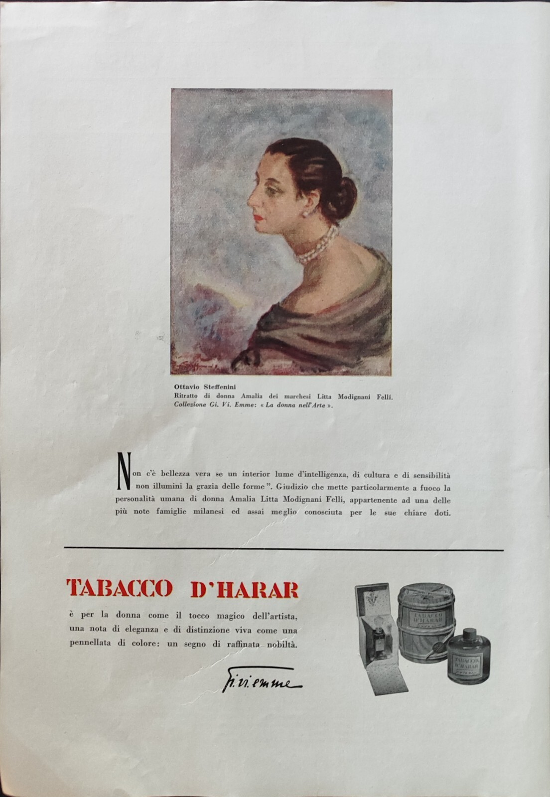 Gi.Vi.Emme Advertising 1 Page 1956 Tobacco Perfume from Harar Ottavio ...