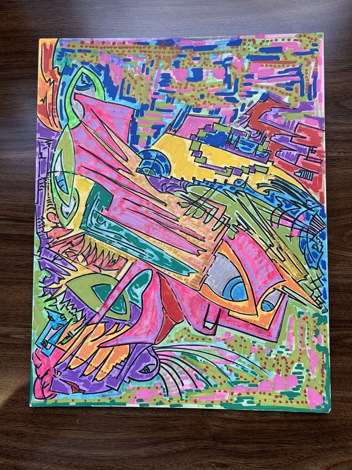 Modern Abstract Painting Graffiti Art Cubism Anime Cartoon Original ...