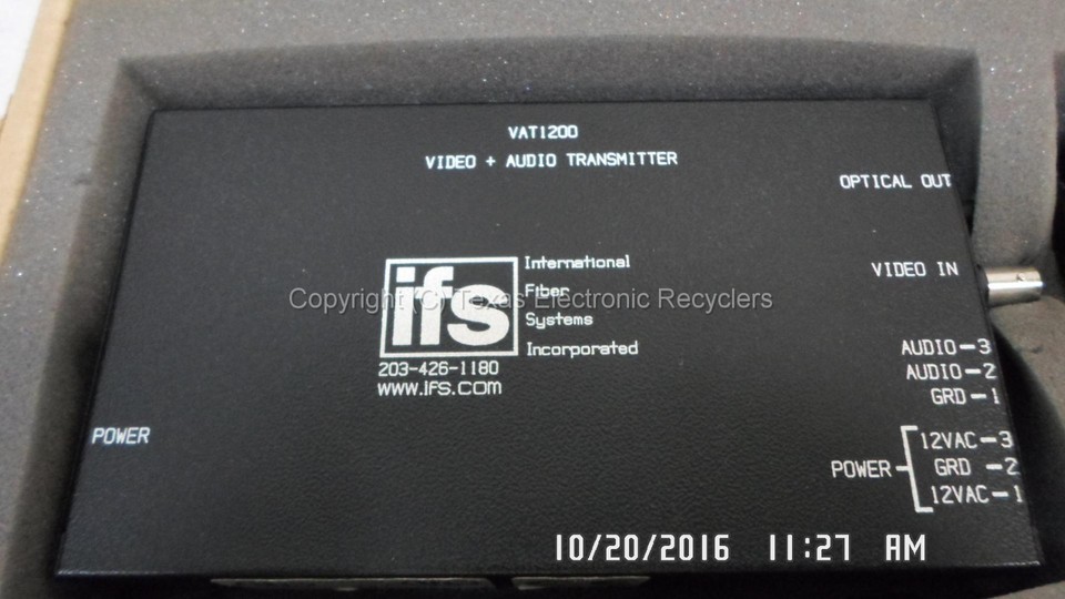 IFS VAT1200 Video + Audio Transmitter w/ AC Adapter | eBay