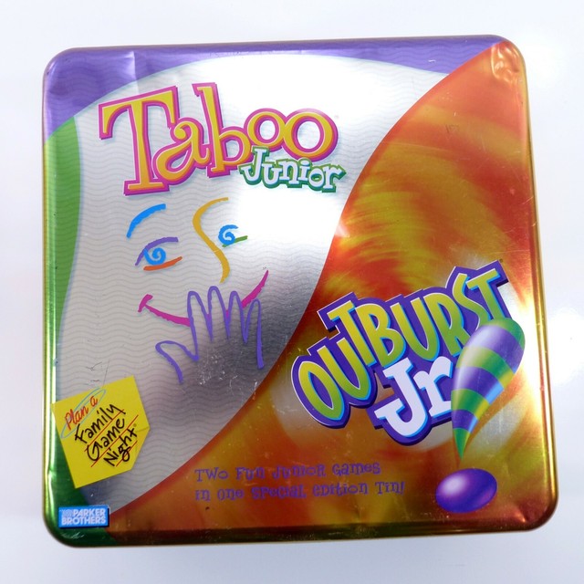 Taboo Junior Outburst Jr 2 in 1 Board Game Tin Parker Brothers 100 ...